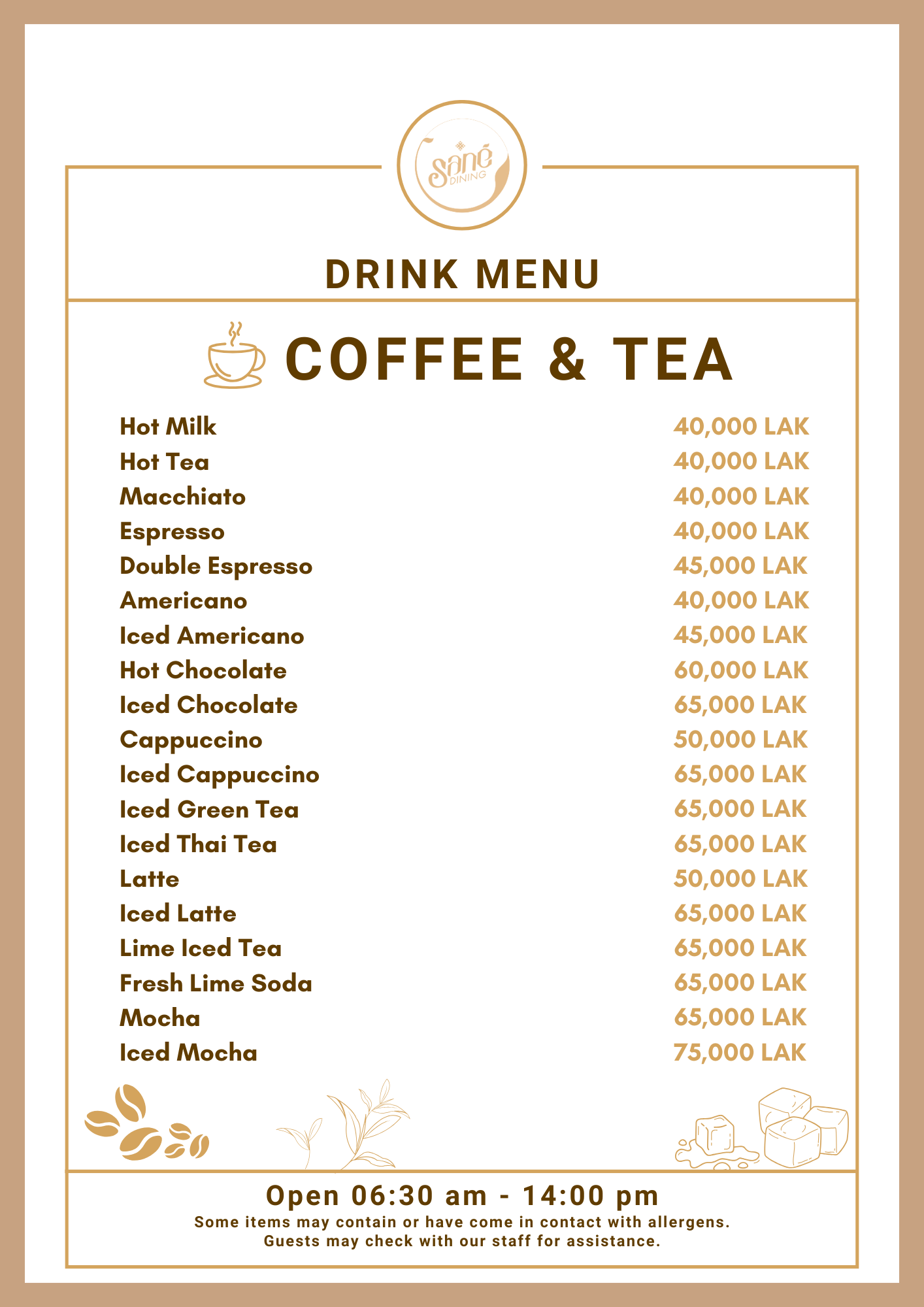 Coffee & Tea - Mintra Hotel